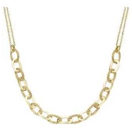 Collier Smart Jewel "ovale Glieder hochgl&auml;nzend und strukturiert, Silber 925", gold, Halsketten, Damen, 45cm, Silber 925 (Sterlingsilber), Collier