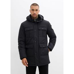 bonprix Funktions-Stepp-Parka mit praktischen Taschen wasserabweisend, schwarz, Gr.60/62 (XXL), Sch&ouml;ner Funktions-Parka mit einigen Taschen und einem Badge auf dem &Auml;rmel