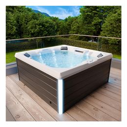 TroniTechnik&reg; Outdoor Whirlpool Spa TORCELLO 210cm x 210cm mit Heizung, Hydromassage, Farblicht