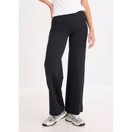 bonprix Komfort- Sport-Hose mit verstellbarer Beinweite, schwarz