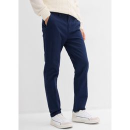 bonprix Regular Fit Chinohose mit Thermo-Flanellfutter Tapered, blau, Gr.56, Warm gef&uuml;tterte Chinohose mit Komfort-Bund, 98% Baumwolle