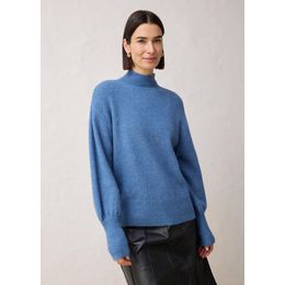 bonprix Wollpullover mit Alpakawolle, blau