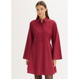 bonprix Hemdblusenkleid aus reiner Baumwolle, rot, mit Baumwolle