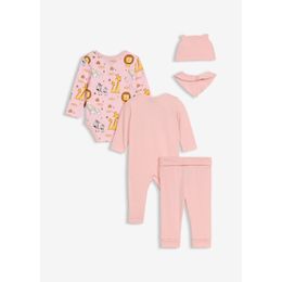 bonprix Baby Starter Set aus reiner Bio-Baumwolle (5-tlg.Set), rosa, mit Baumwolle