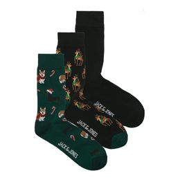 Jack & Jones Jack & Jones Socken 'JACXMAS' Herren Gr&ouml;&szlig;e 41/46 nachtblau / karamell / smaragd / wei&szlig;