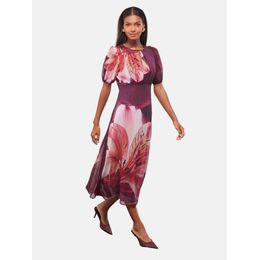 Lipsy Kleid Damen Gr&ouml;&szlig;e 40 puder / weinrot / schwarz Winterkleid