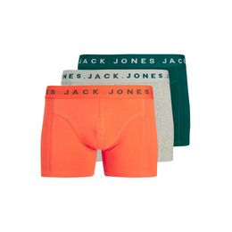Jack & Jones Jack & Jones Boxershorts 'JACBENNETT' Herren Gr&ouml;&szlig;e L graumeliert / tanne / orange