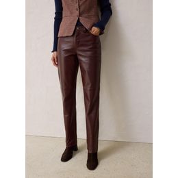 bonprix Lederhose aus Lammnappa, braun, Gr.50, grade geschnittene Hose im zeitlosen 5-Pocket Style aus weichem Leder, aus Nappaleder