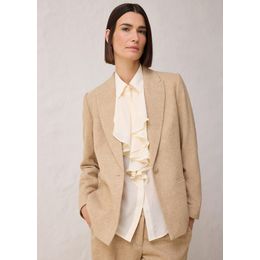 bonprix Wollblazer mit Fischgratmuster, beige, Gr.50, zeitloser Blazer mit hohem Wollanteil in Premium Qualit&auml;t, aus Wolle
