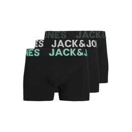 Jack & Jones Jack & Jones Boxershorts 'JACELIAS' Herren Gr&ouml;&szlig;e XL dunkelgr&uuml;n / schwarz / wei&szlig;