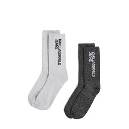 KARL LAGERFELD JEANS Socken Damen Gr&ouml;&szlig;e 36/41 silbergrau / schwarz