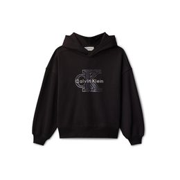 Calvin Klein Jeans Sweatshirt M&auml;dchen Gr&ouml;&szlig;e 164 grau / schwarz / wei&szlig;