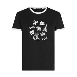 K by KARL LAGERFELD Karl Lagerfeld T-Shirt Damen Gr&ouml;&szlig;e S grau / schwarz / wei&szlig;