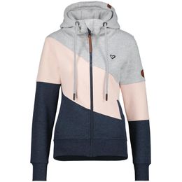 alife and kickin Alife & Kickin Sweatjacke 'SteffiAK A' Damen Gr&ouml;&szlig;e XXL nachtblau / karamell / graumeliert / pastellpink