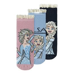 name it Socken 'NMFOSA FROZEN' M&auml;dchen Gr&ouml;&szlig;e 25/27 marine / hellblau / altrosa / wei&szlig;