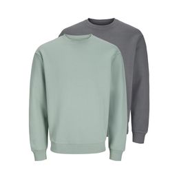 Jack & Jones Jack & Jones Sweatshirt 'JJEBRADLEY' Herren Gr&ouml;&szlig;e XXL dunkelgrau / mint