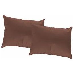 Dekokissen WIRTH "SUNBONE" Gr. 3, braun (braun, gemustert unifarben), B:40cm L:60cm, Polyester, Dekokissen_Sitzkissen_Kissenh&uuml;llen, Kissenh&uuml;lle ohne F&uuml;llung, 2 St&uuml;ck