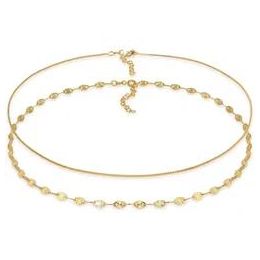 Ketten-Set Elli "Choker Venezianer Pl&auml;ttchen 2er Set 925 Silber", gold, Halsketten, Damen, 36, ohne Stein, Silber 925 (Sterlingsilber), L: 36