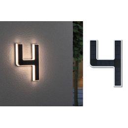 LED Au&szlig;en-Wandleuchte Paulmann "Solar Hausnummer", schwarz, B:16cm H:23cm T:3cm, Leuchten, LED-Modul, Hausnummern, Buchstaben w&auml;hlbar, Akku wechselbar