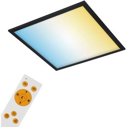 Briloner Leuchten LED Panel "Ultraflaches CCT LED Panel", schwarz-weiß (weiß schwarz), H: 6cm, Leuchten, Deckenleuchte, schwarz, 1xLED/24W, Fernbedienung, Nachtlicht, LED Panels
