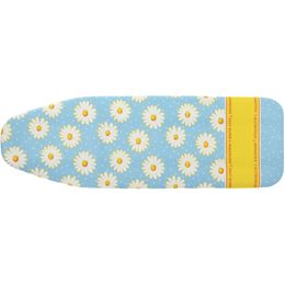 B&uuml;gelbrettbezug Maximex "Modell Margie", blau (t&uuml;rkis, gelb), B:128cm T:54cm, Baumwolle, B&uuml;gelbrettbez&uuml;ge, B&uuml;geltischbezug mit Blitzb&uuml;glerzone, gepolstert, 128 x 54 cm