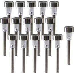 N&auml;ve LED Gartenleuchte N&Auml;VE "Erdspie&szlig;", grau (chromfarben), H:36cm &Oslash;:5,5cm, Leuchten, LED Gartenleuchte, Set mit 16 St&uuml;ck