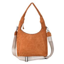 Hobo Harbour 2nd "Laurine", Damen, Gr. B/H/T: 34cm x 28cm x 10cm, beige (sand), Veloursleder, Taschen, Velourleder
