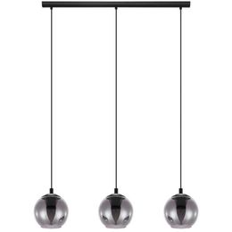Eglo Pendelleuchte "ARISCANI", schwarz (schwarz, transparent), 3, H: 110cm, 1 Stk., Leuchten, Lampe für Esstisch, Hängeleuchte, Rauchglas schwarz transparent, E27