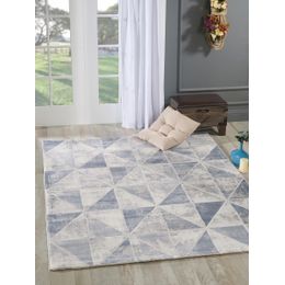 Teppich Sanat "Harmony 3212, auch als Läufer" Gr. 2, blau (türkis), B:80cm H:12mm L:150cm, Kunstfaser, Teppiche, Wohnzimmer, Kurzflor, Vintage, Hoch Tief Struktur