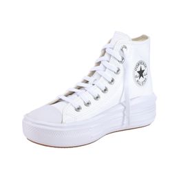 Sneaker Converse "CHUCK TAYLOR ALL STAR MOVE PLATFORM LEATHER", Damen, Gr. 39, weiß (weiß, weiß), Synthetik, Schuhe