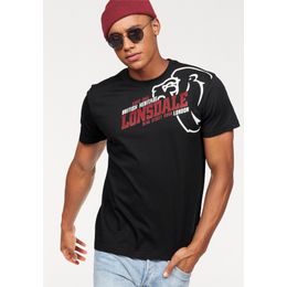 T-Shirt Lonsdale "WALKLEY", Herren, Gr. XXL (60/62), schwarz, Single Jersey, Obermaterial: 100% Baumwolle, Basic h&uuml;ftlang, Rundhals, Shirts T-Shirt
