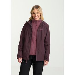 3-in-1-Funktionsjacke Jack Wolfskin "MOONRISE 3IN1 JKT W", Damen, Gr. L (42/44), amaranth, Oberstoff: 100% POLYESTER; Futter: 100% POLYESTER ; Innenmaterial: 100% POLYESTER, Jacken