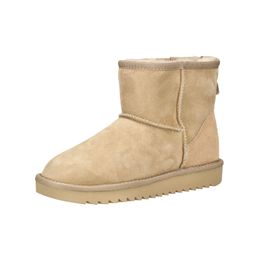 Snowboots Ara "Ara Stiefel Veloursleder", Damen, Gr. 38, beige (sand), Veloursleder, Schuhe