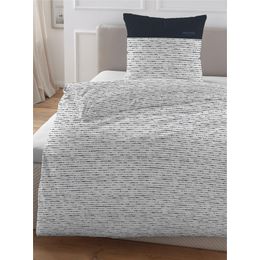 Bettw&auml;sche HECHTER PARIS Gr. 1, blau (marine), B/L: 135cm x 200cm, Renforc&eacute;, B/L: 80cm x 80cm, 2 Stk., Renforc&eacute;, 100% Baumwolle, Bettw&auml;sche, Bettw&auml;sche