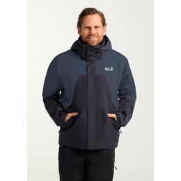 Skijacke Jack Wolfskin "FLOWLINE 2L INS JKT M", Herren, Gr. S (48), blau (midnightsky), Obermaterial: 100% Polyester; F&uuml;llung: 100% Polyester; Futter: 100% Polyester, Jacken Skijacke