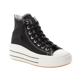 Sneaker Converse "CHUCK TAYLOR ALL STAR MOVE PLATFORM RETRO SPORT", Damen, Gr. 37,5, schwarz (schwarz, egret, schwarz), Leder, Schuhe