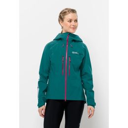 Fahrradjacke Jack Wolfskin "MOROBBIA 3L JKT W", Damen, Gr. XS (34), grün (sea, grün), OBERSTOFF 100% POLYESTER ABSEITE 100% POLYESTER, Jacken