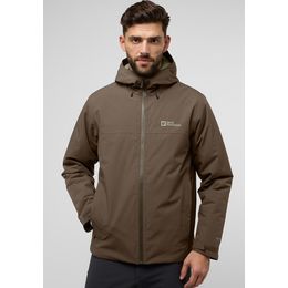 Outdoorjacke Jack Wolfskin "WISPER INS JKT M", Herren, Gr. L (52), braun (cold, coffee), Hauptmaterial: 100% Polyester (recycled), Jacken