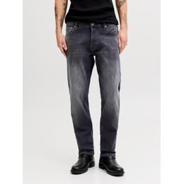 Jack & Jones Comfort-fit-Jeans JACK & JONES "JJIMIKE JJCOOPER ST 335 BF", Herren, Gr. 33, L&auml;nge 34, schwarz denim, Denim/Jeans, Obermaterial: 99% Baumwolle, 1% Elasthan, Abriebeffekte, comfort fit, Jeans