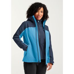3-in-1-Funktionsjacke Jack Wolfskin "WILD PLACES 3IN1 JKT W", Damen, Gr. XS, blau (skyblau), Außenjacke: Oberstoff: 100% POLYESTER; Kontrastmaterial 1: 100% POLYESTER; Futter 1: 100% POLYESTER ; Innenjacke: Oberstoff: 95% POLYESTER, 5% ELASTHAN; Kontrastmaterial 1: 100% POLYESTER; Füllung 1: 100% POLYESTER; Futter 1: 100% POLYESTERpoly, Jacken