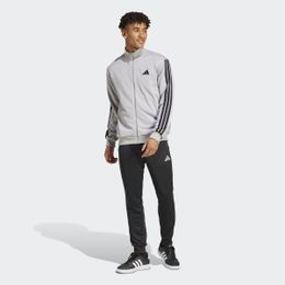 Trainingsanzug adidas Sportswear "M 3S FT TT TS", Herren, Gr. L, grau (medium grau heather, mgh solid grau), Obermaterial: 100% Polyester, Sportanzüge, drei Streifen Tracksuit aus weichem French-Terry-Material, Topseller