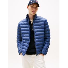 Steppjacke Tommy Hilfiger "PACKABLE RECYCLED JACKET", Herren, Gr. S, blau (faded indigo), Web, Obermaterial: 100% Polyamid, normal kurz, elastischer Bund, Jacken, Winterjacke mit Logostickerei