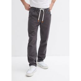 bonprix Regular Fit Stretch-Schlupfhose Straight, grau, mit Baumwolle