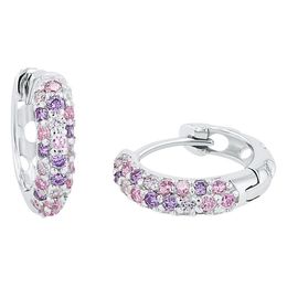 Tchibo - Amor 925 Silber Kinder-Ohrschmuck &raquo;Zirkonia&laquo; - lila