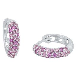 Tchibo - Amor 925 Silber Kinder-Ohrschmuck &raquo;Zirkonia rosa&laquo; - lila