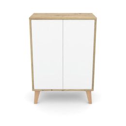 Roba Badschrank &raquo;Morena&laquo; mit 2 T&uuml;ren - 60x32,5x87cm - braun - Holz / Acryl