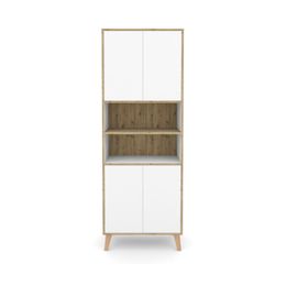 Roba Hochschrank &raquo;Morena&laquo; mit 4 T&uuml;ren und 2 offenen F&auml;chern - 66,4x32,5x195cm - braun -
