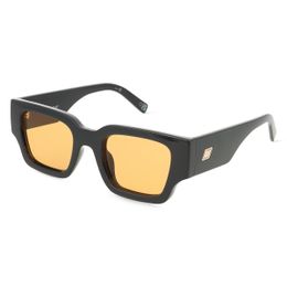 Le Specs ATLANTIS | Unisex-Sonnenbrille | Fassung: Vollrand, Quadratisch, Polycarbonat, Schwarz | Glasfarbe: Gelb