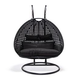 Home Deluxe Polyrattan Hängesessel TWIN schwarz - versch. Ausführungen