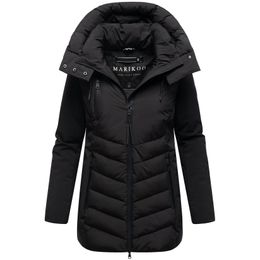 Marikoo Damen Winter Steppjacke gesteppt Winterjacke Softshell Material, abnehmbarer Kapuze, gefüttert Tivaa